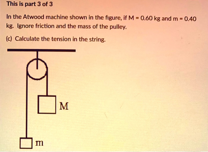 This is part 3 of 3 In the Atwood machine shown in the figure, if M 0. ...