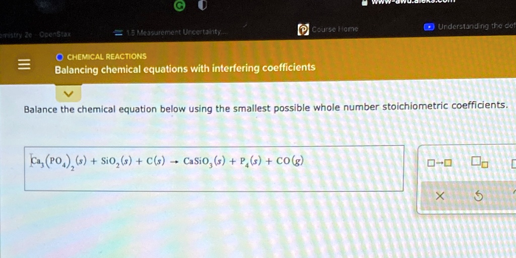 SOLVED: Understanding Tcce Cid9ink 45 Kicasurema [ Uncertainty Course One CHEMICAL REACTIONS ...
