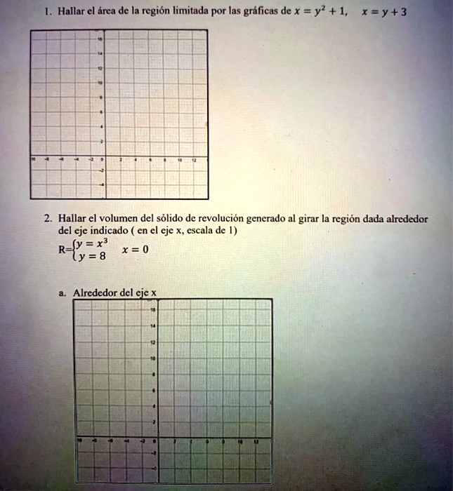 SOLVED: Hallar cl arca de la region limitada por las graficas de x =y ...