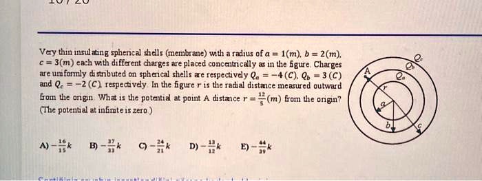 SOLVED: Text: Very thin insulating spherical shells membrane with a ...