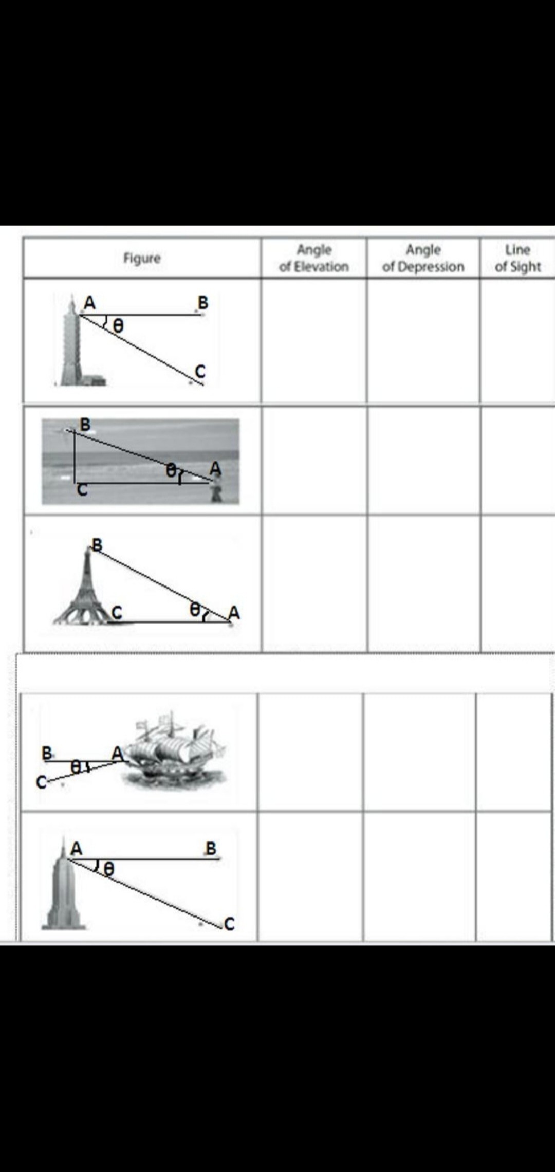 Directions: Given the figures identify the angles that represent an ...