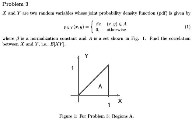 SOLVED: Problem 3 X and Y are two random variables whose joint probability density function (pdf ...