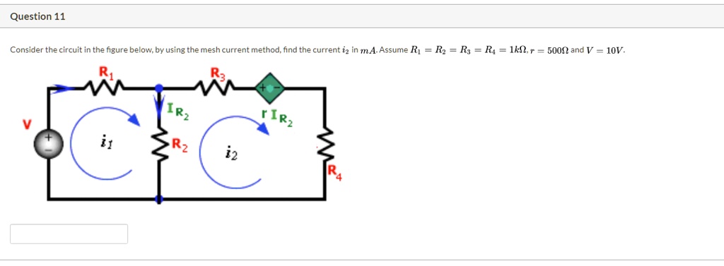 SOLVED: Consider the circuit in the figure below. By using the mesh current method, find the ...
