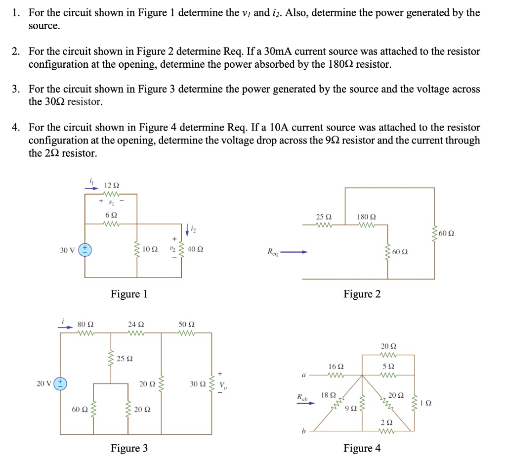 SOLVED: For the circuit shown in Figure 1, determine the voltage (vi ...