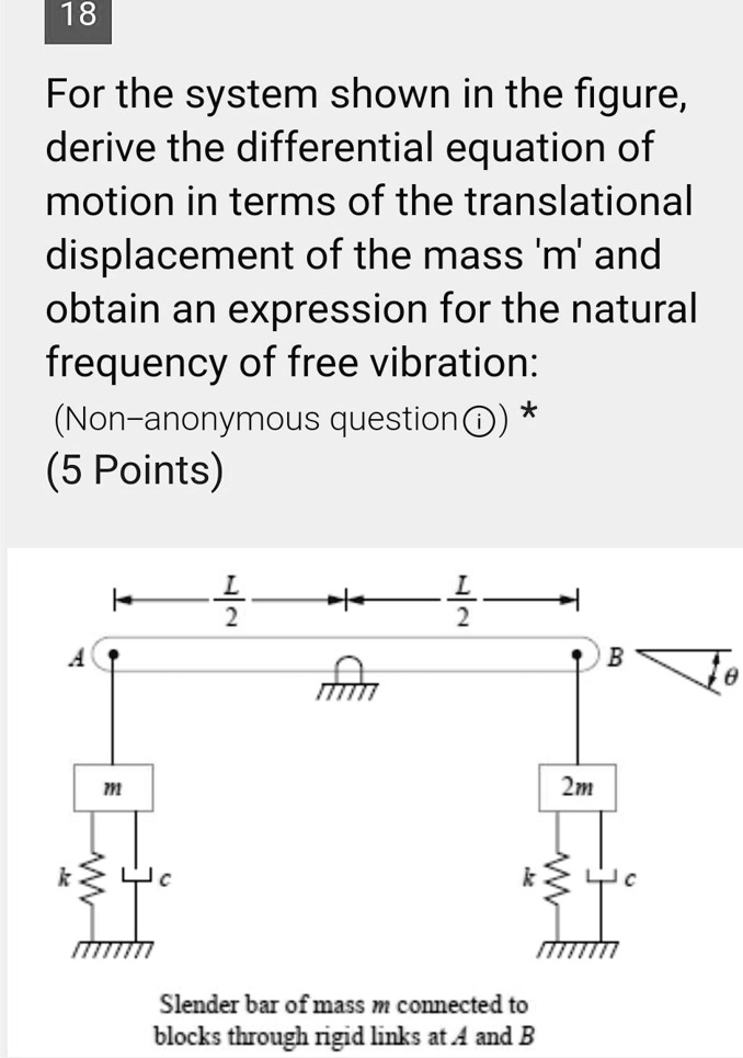 18 For the system shown in the figure, derive the differential equation ...