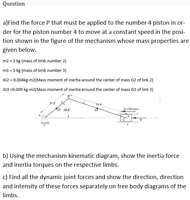 SOLVED: Find the force P that must be applied to the number 4 piston in order for the piston ...