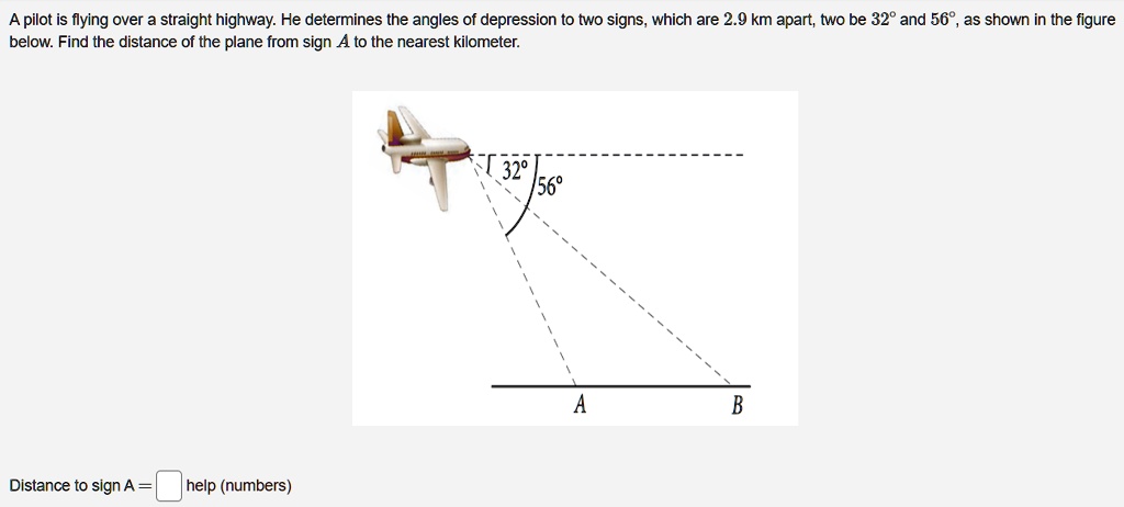 SOLVED: A pilot is flying over a straight highway. He determines the ...