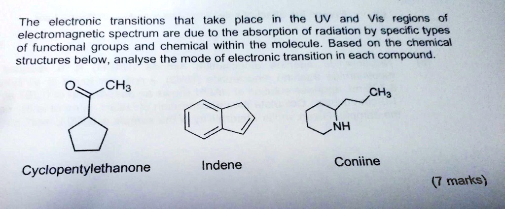 SOLVED: The electronic transitions that take place in the UV and Vis ...