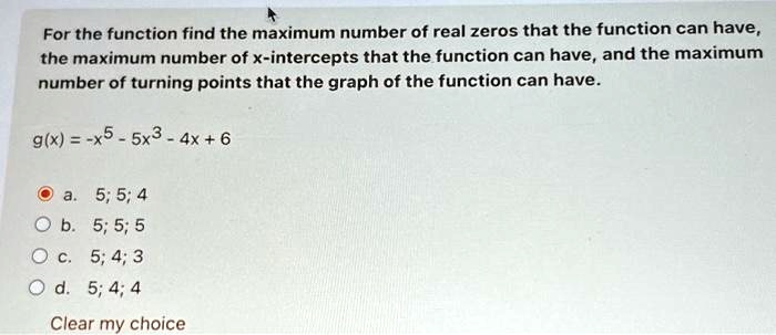 Solved Please Help Me A For The Function Find The Maximum Number Of 5468