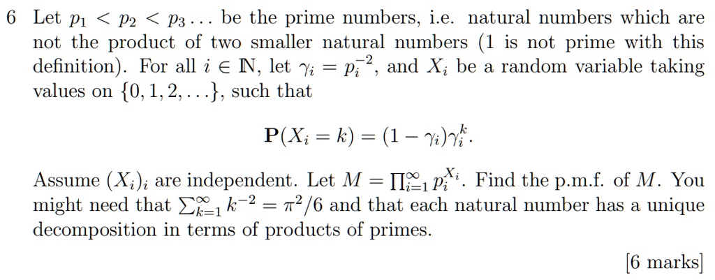 6 let pi p2 p3 be the prime numbers ie natural numbers which are not ...