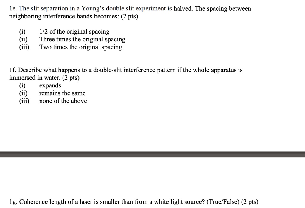SOLVED: le: The slit separation in a Young' s double slit experiment is ...