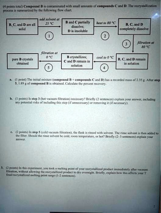 (4 points total) Compound B is contaminated with small amounts of ...