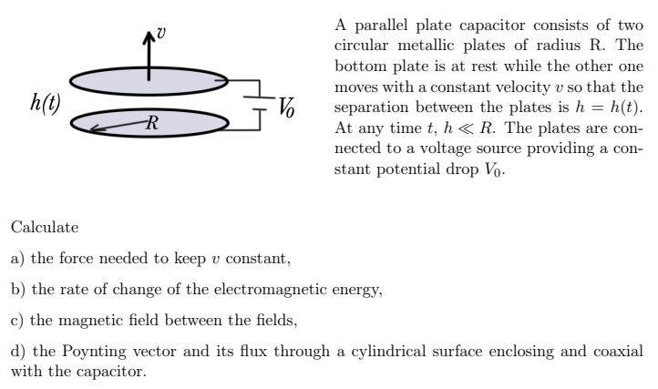 A parallel plate capacitor consists of two circular metallic plates of ...