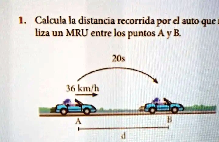SOLVED: Calcula la distancia recorrida por el auto que realiza un MRU ...
