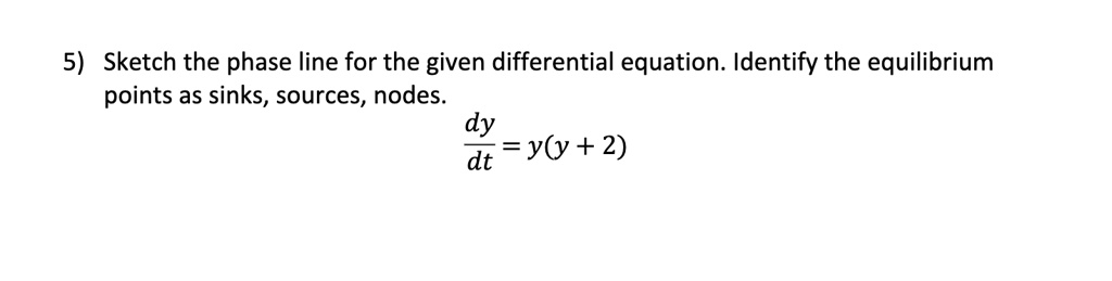 SOLVED: 5) Sketch the phase line for the given differential equation. Identify the equilibrium ...