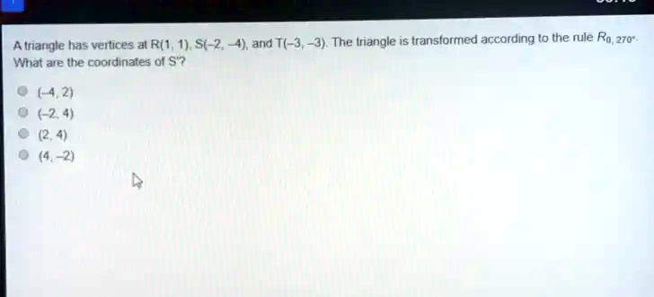 [GET ANSWER] a triangle has vertices al r1 1 st 2 4 and t 3 3 the ...