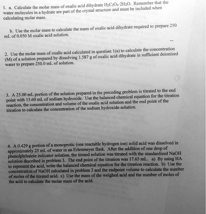acid dihydrate hco4 zhzo remember that the calculate the molar mass of ...