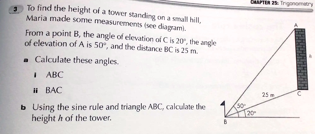 3 To find the height of a tower standing on a small hill, Maria made ...