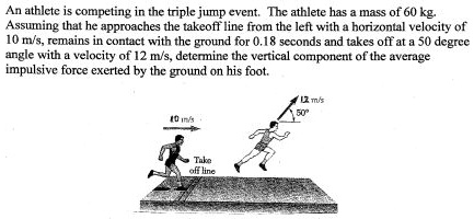SOLVED: An athlete is competing in the triple jump event. The athlete ...