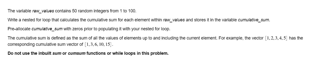 Solved This Is A Matlab Question Sum And Cumsum Inbuilt Function And While Loop Are Not 2778