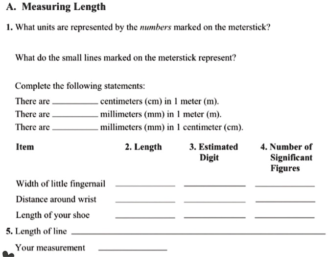 SOLVED: Measuring Length 1. What units are represented by the numbers ...