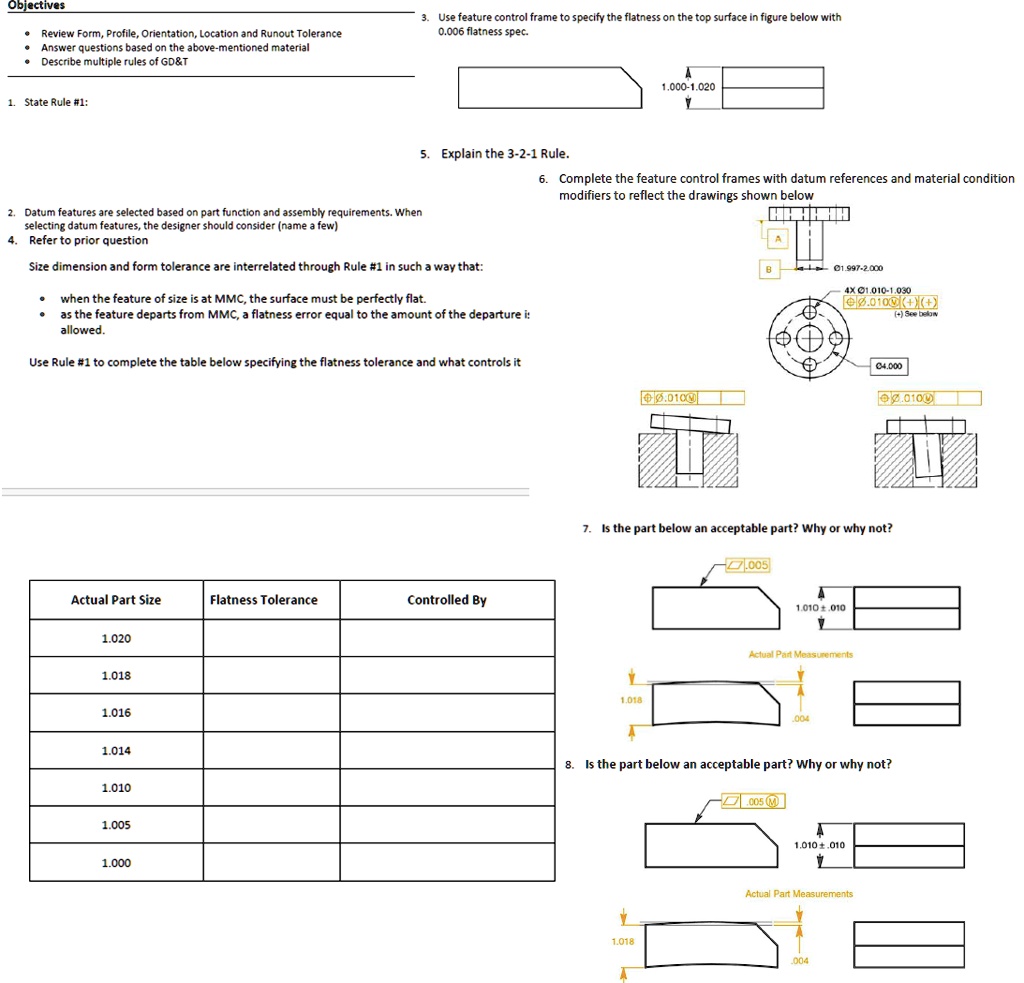 SOLVED: Use feature control frame to specify the flatness on the top ...