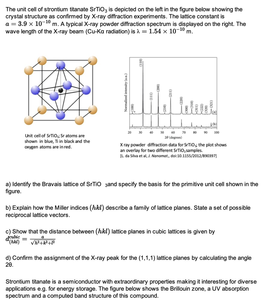 SOLVED: Texts: The unit cell of strontium titanate SrTiO3 is depicted on the left in the figure ...