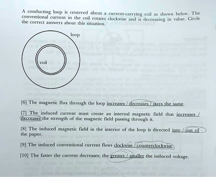 SOLVED: conducting loop is centered about current-carrying coil as shown below The conventional ...