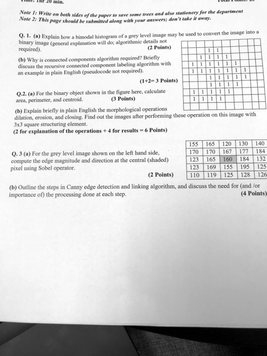 SOLVED: No.2) a) For the binary object shown in the figure here, calculate area, perimeter, and ...