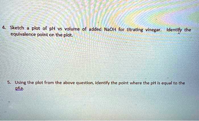 SOLVED: Sketch plot of pH vs volume of added NaOH for titrating vinegar ...