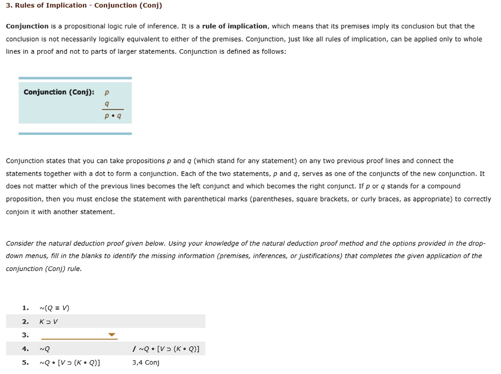 rules of implication conjunction conj conjunction is propositional ...