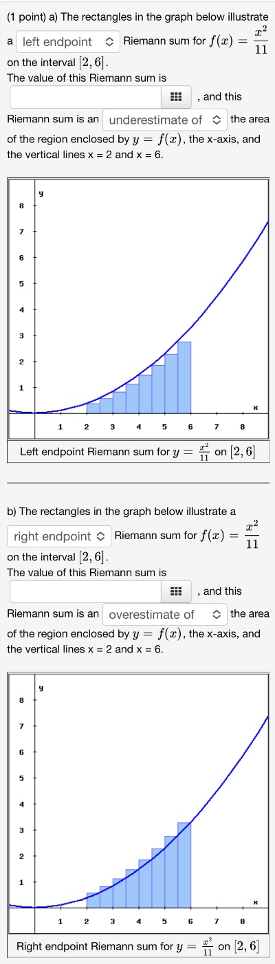 SOLVED: (1 point) a) The rectangles in the graph below illustrate a ...