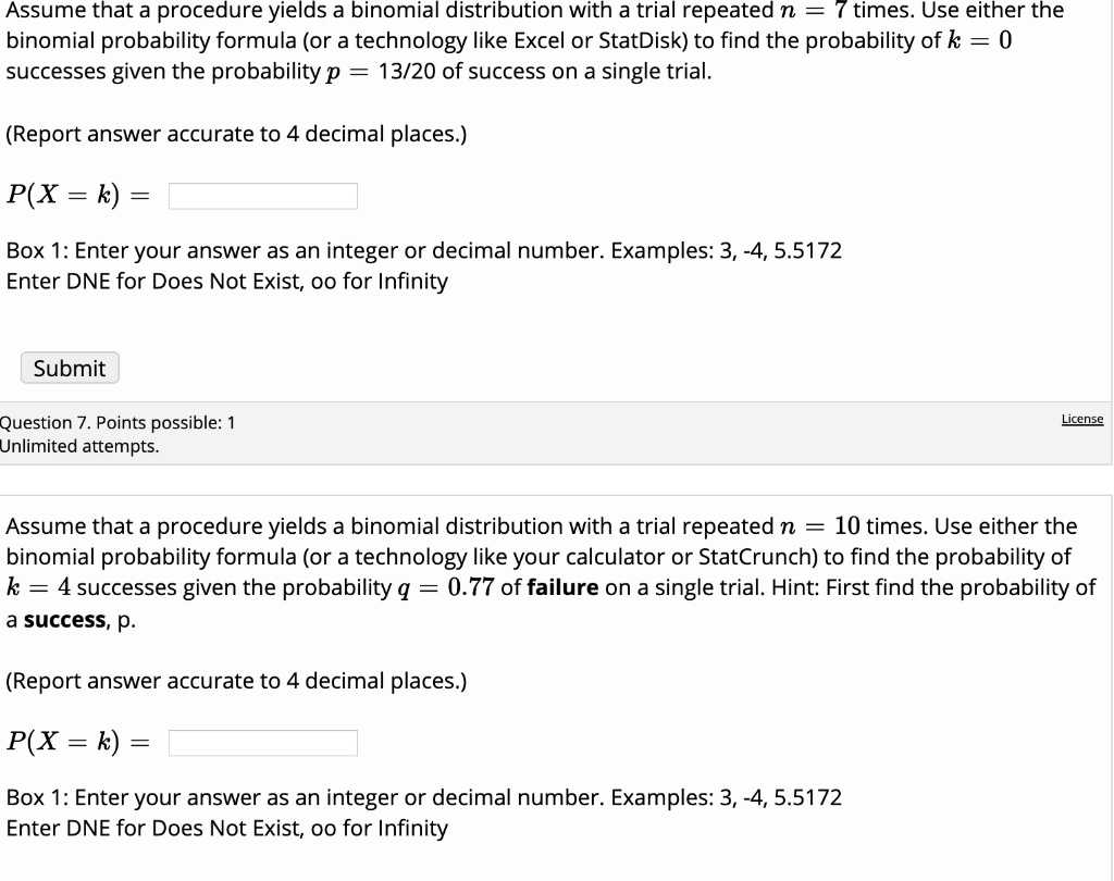 SOLVED: Assume that a procedure yields a binomial distribution with a ...