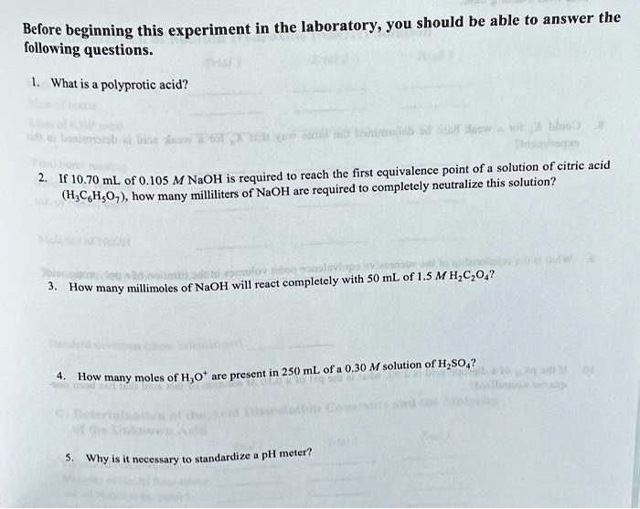 SOLVED: following questions. I.What is a polyprotic acid? SOLVED: following questions. I.What is a polyprotic acid?