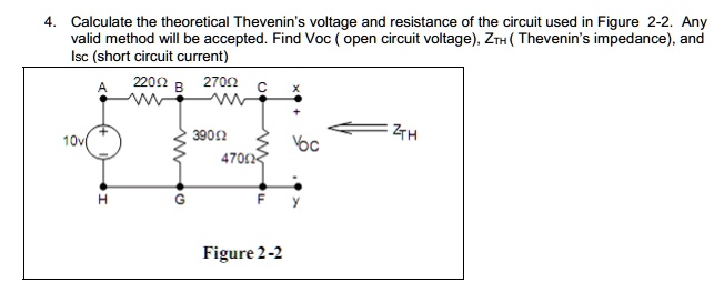 4. Calculate the theoretical Thevenin's voltage and resistance of the circuit used in Figure 2-2 ...