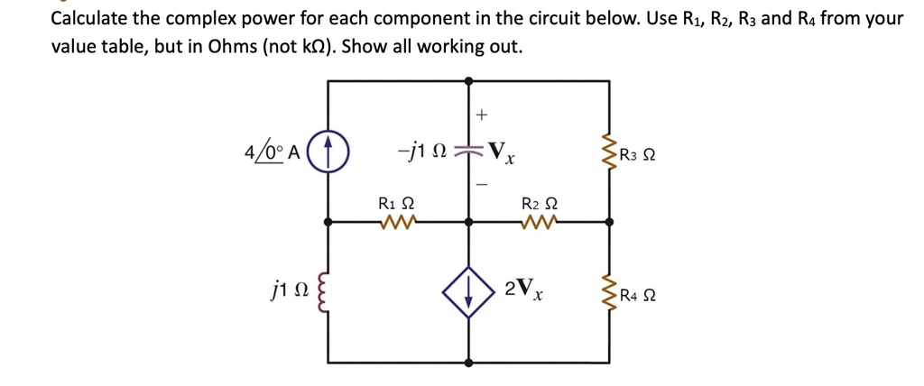 SOLVED: Calculate the complex power for each component in the circuit ...