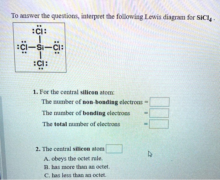 SOLVED: To answer the questions, interpret the following Lewis diagram ...