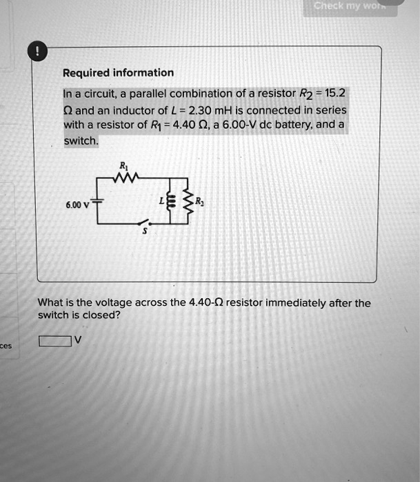 uackmuy wott required information in a circuit parallel combination of ...