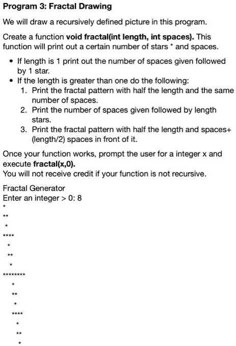 Solved Program 3 Fractal Drawing We Will Draw A Recursively Defined Picture In This Program