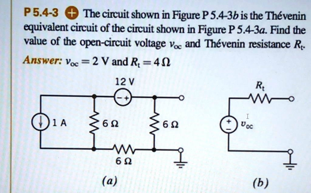 P 5.4-3+ The circuit shown in Figure P 5.4-3b is the Thévenin ...