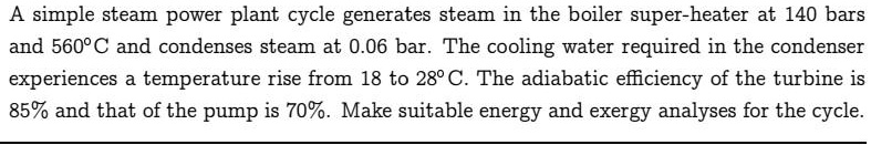 SOLVED: A simple steam power plant cycle generates steam in the boiler ...