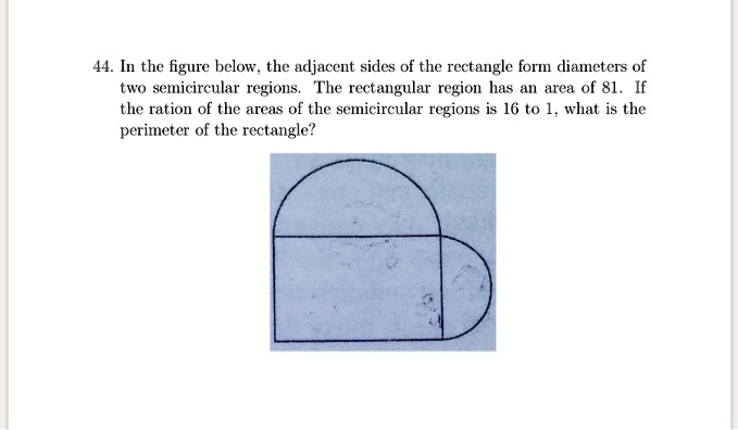 SOLVED: In the figure below the adjacent sides of the rectangle form ...