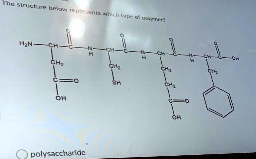 SOLVED: The structure below represents which type of polymer? HzN Ch Ch ...