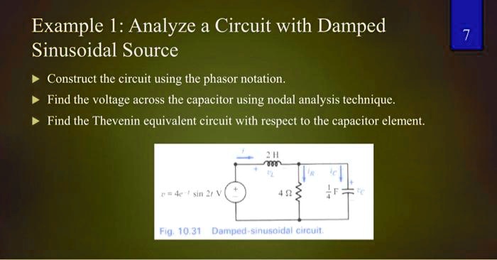 SOLVED: Example 1: Analyze a Circuit with Damped Sinusoidal Source Construct the circuit using ...