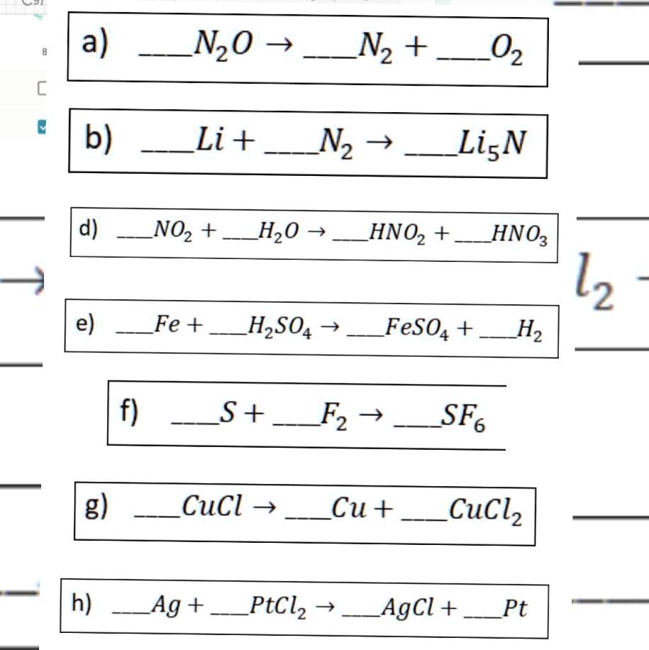 SOLVED: Balance la siguiente ecuación química e indica los coeficientes ...