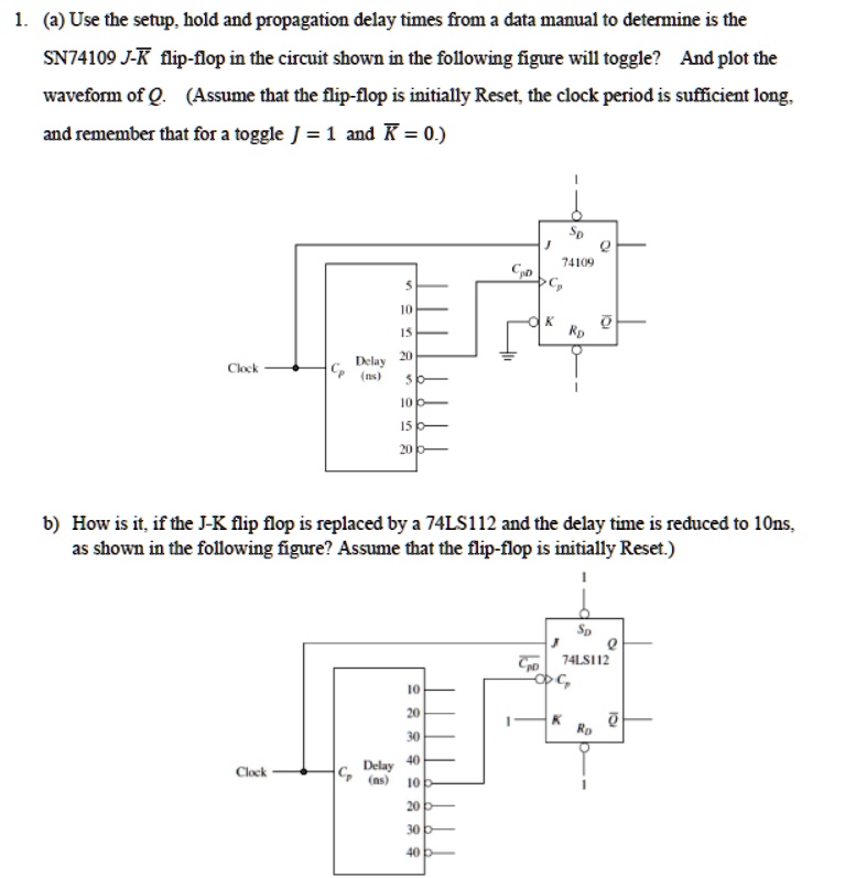 1. (a) Use the setup, hold and propagation delay times from a data ...