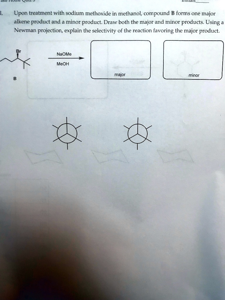1. Upon treatment with sodium methoxide in methanol, compound B forms ...