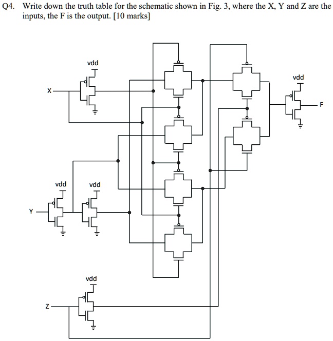 SOLVED: Q4. Write down the truth table for the schematic shown in Fig ...