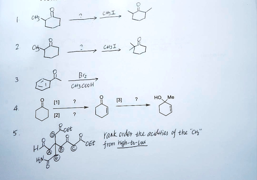 SOLVED:chI C+ Brz Chz- Co H HO Me [1] [2] Yeak Order #h acitties % the ...