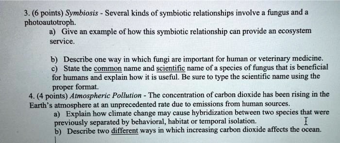 SOLVED: 3. (6 points) Symbiosis - Several kinds of symbiotic ...